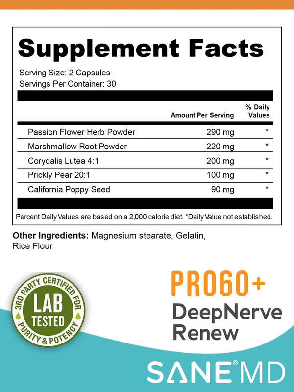 PRO60+ Deep Nerve Renew™ | SANE MD | Nerve Support Supplement - SANE:MD